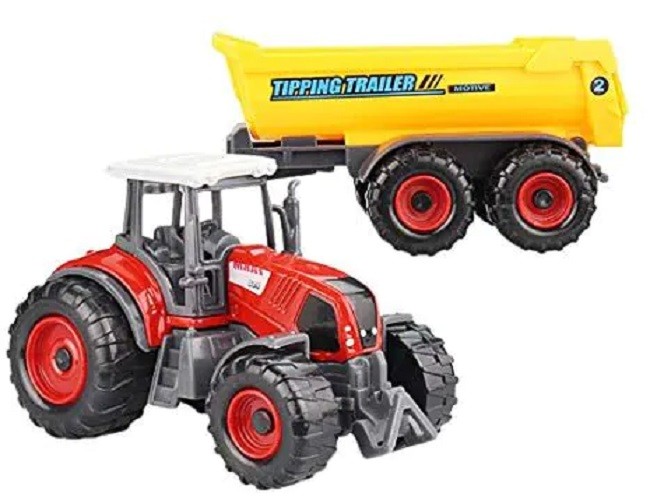Детска играчка RS Toys - Червен трактор с жълто ремарке на ТОП Цена ️ TYTY0054900N | Baby.bg ️