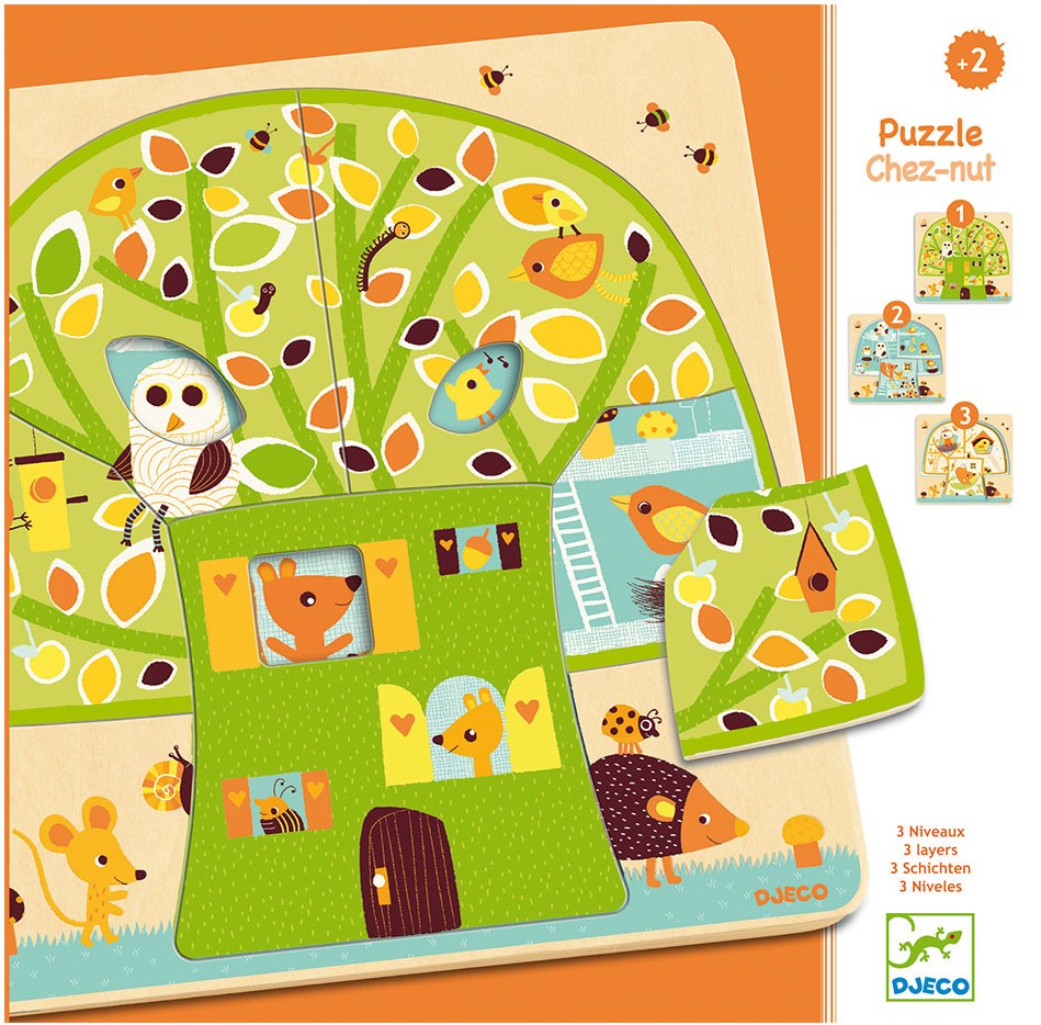 Дървен многослоен пъзел Djeco - Tree House, 3 нива на ТОП Цена ️ TYTY0019113N | Baby.bg ️