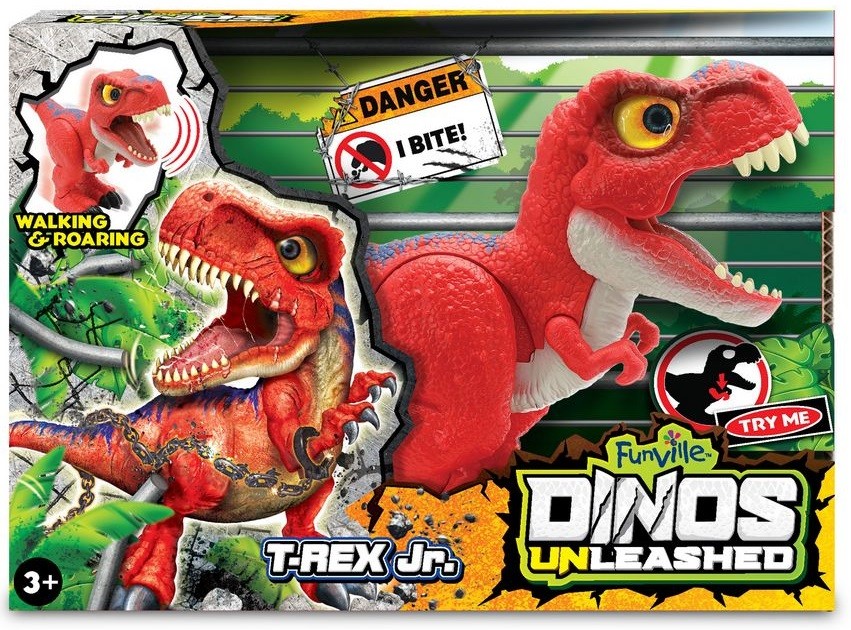 Интерактивна играчка Funville Dinos Unleashed - Ходещ динозавър, T-Rex ...