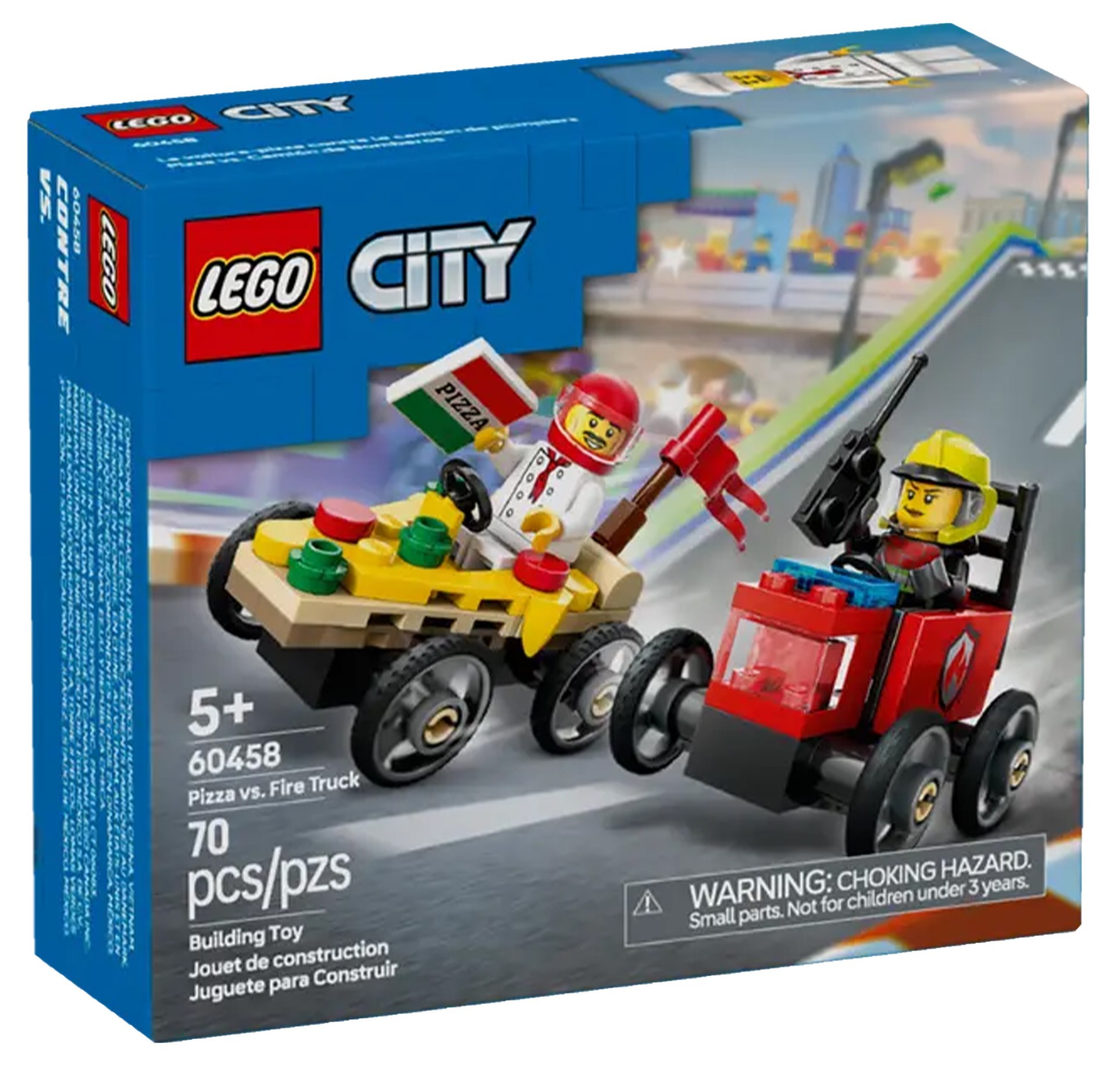 Конструктор LEGO City - Комплект състезателни коли: камион за пица ...