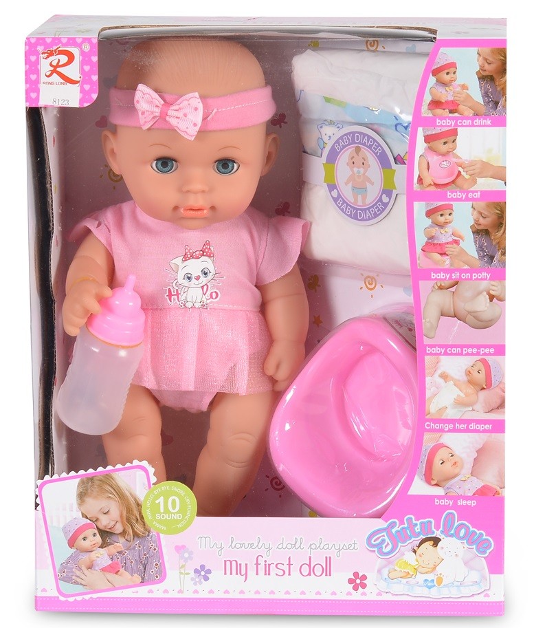 Пишкаща кукла Moni Toys - С розов памперс, 31 cm на ТОП Цена ️ ...