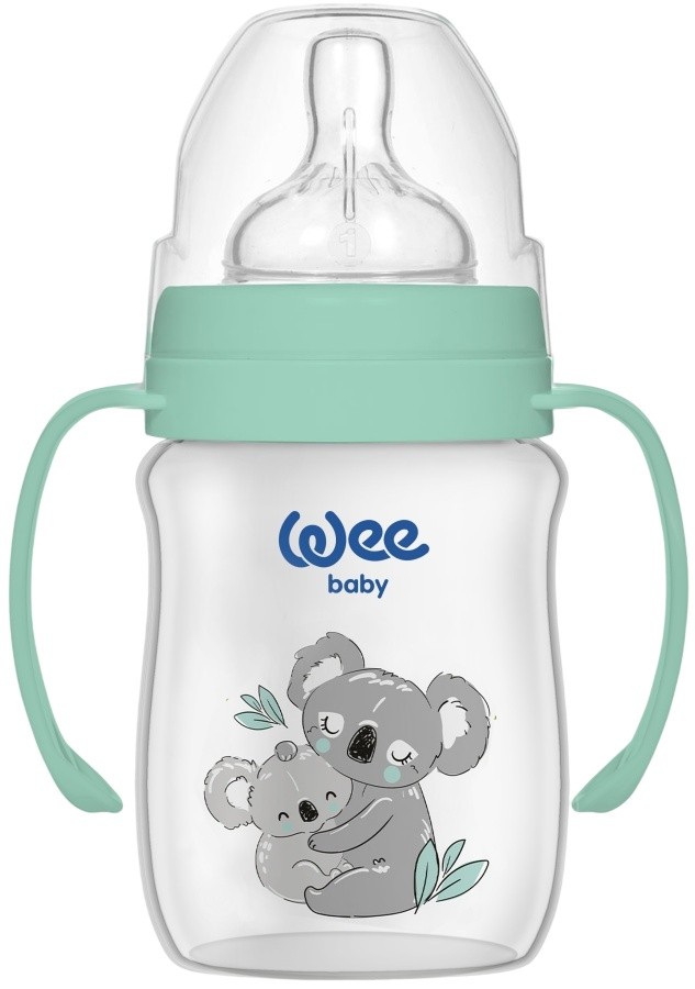 Шише за хранене с дръжки Wee Baby - Safari, PP, 150 ml, коала на ТОП ...