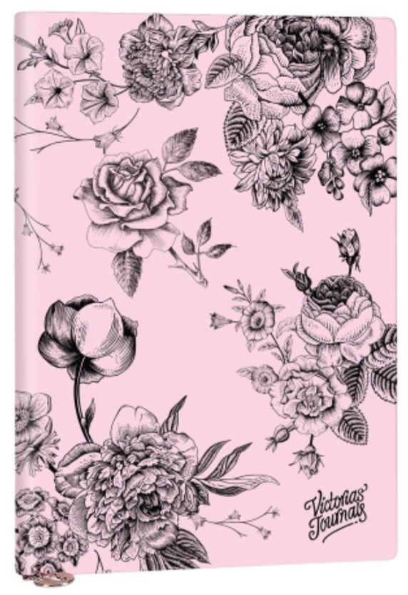 Тефтер Victoria's Journals Florals - Розово и черно, пластична корица ...