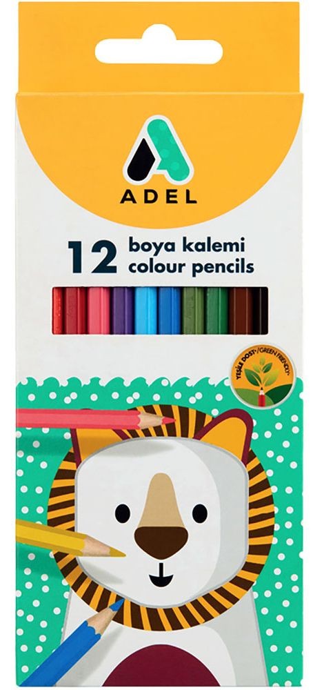 Цветни моливи Adel - 12 цвята, дълги на ТОП Цена ️ TYAC0035325N | Baby.bg ️