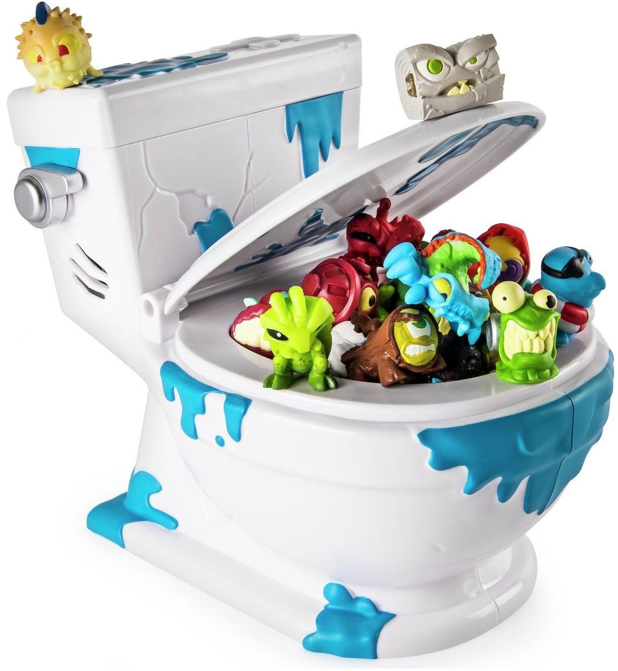 Игрален комплект Spin Master Flush Force - Чиния и 4 фигурки-изненада ...